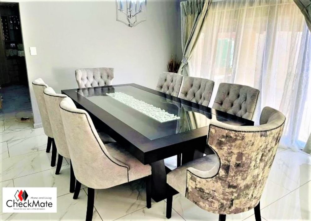 8 Seater Dining Set Choose From Different Fabric Options – Checkmate ...